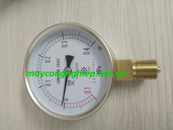 Đồng hồ đo áp suất đa năng AT G3/8 φ75 (-0.1~0.4Mpa) Daiichi Keiki